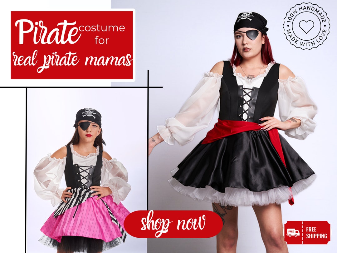 Pirate Costume for Woman, Pirate Dress for Halloween, Mother Daughter ...