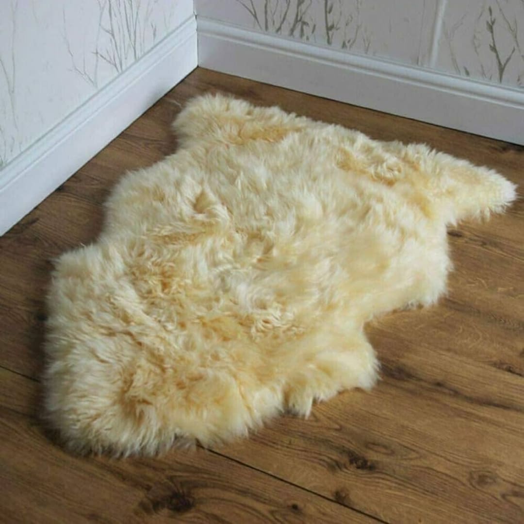 Real Sheepskin Rug Single Sheepskin Rug Sheepskin Throw Fur Champagne ...