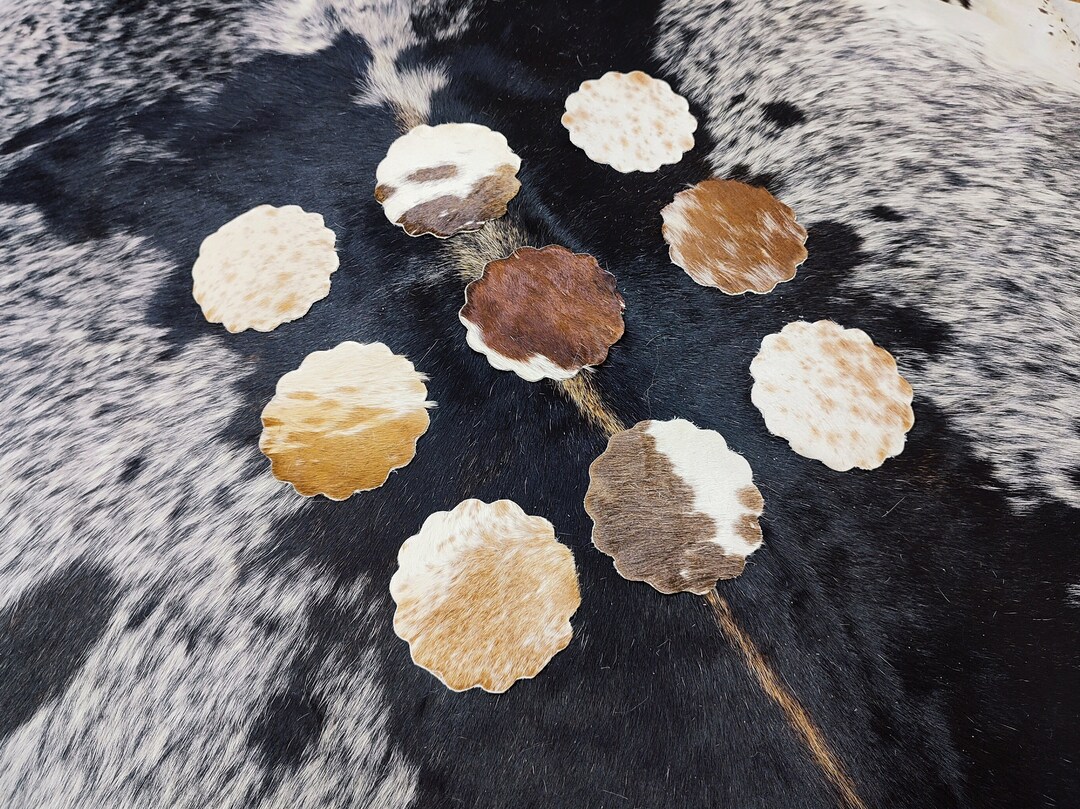 Mini Cowhide Coasters Real Cowhide Coasters Assorted Cowhide Coasters ...