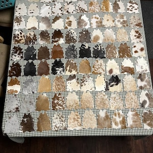 Cowhide Wedding Favors for Guests Real Cowhide Coasters Brown and White ...