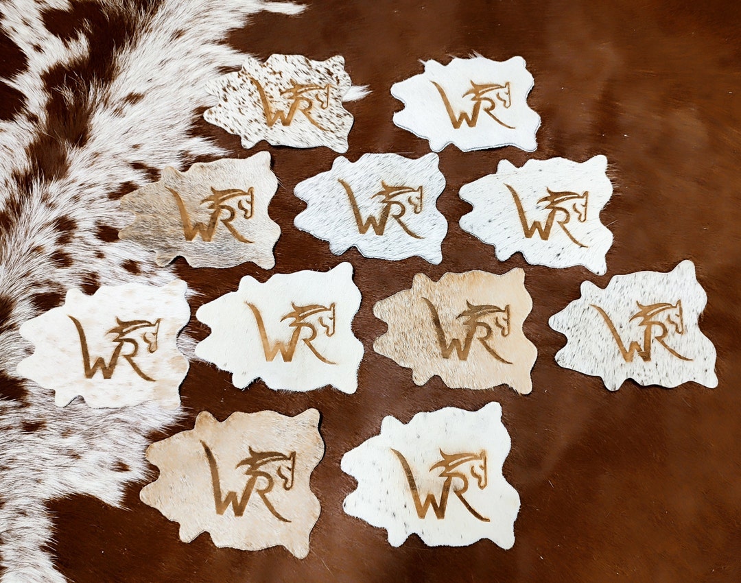 Personalized Cowhide Coasters - Wedding Favors & Decorations - Real ...