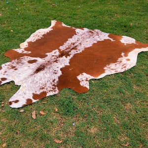 Genuine Brown and White Cowhide Rug, Brazilian Hair on Cowhide Rug ...