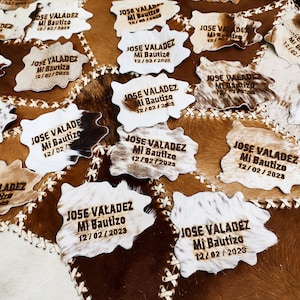 Cowhide Wedding Favors for Guests Real Cowhide Coasters Brown and White ...