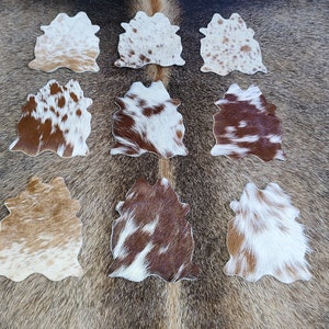 Cowhide Wedding Favors for Guests Real Cowhide Coasters Brown and White ...