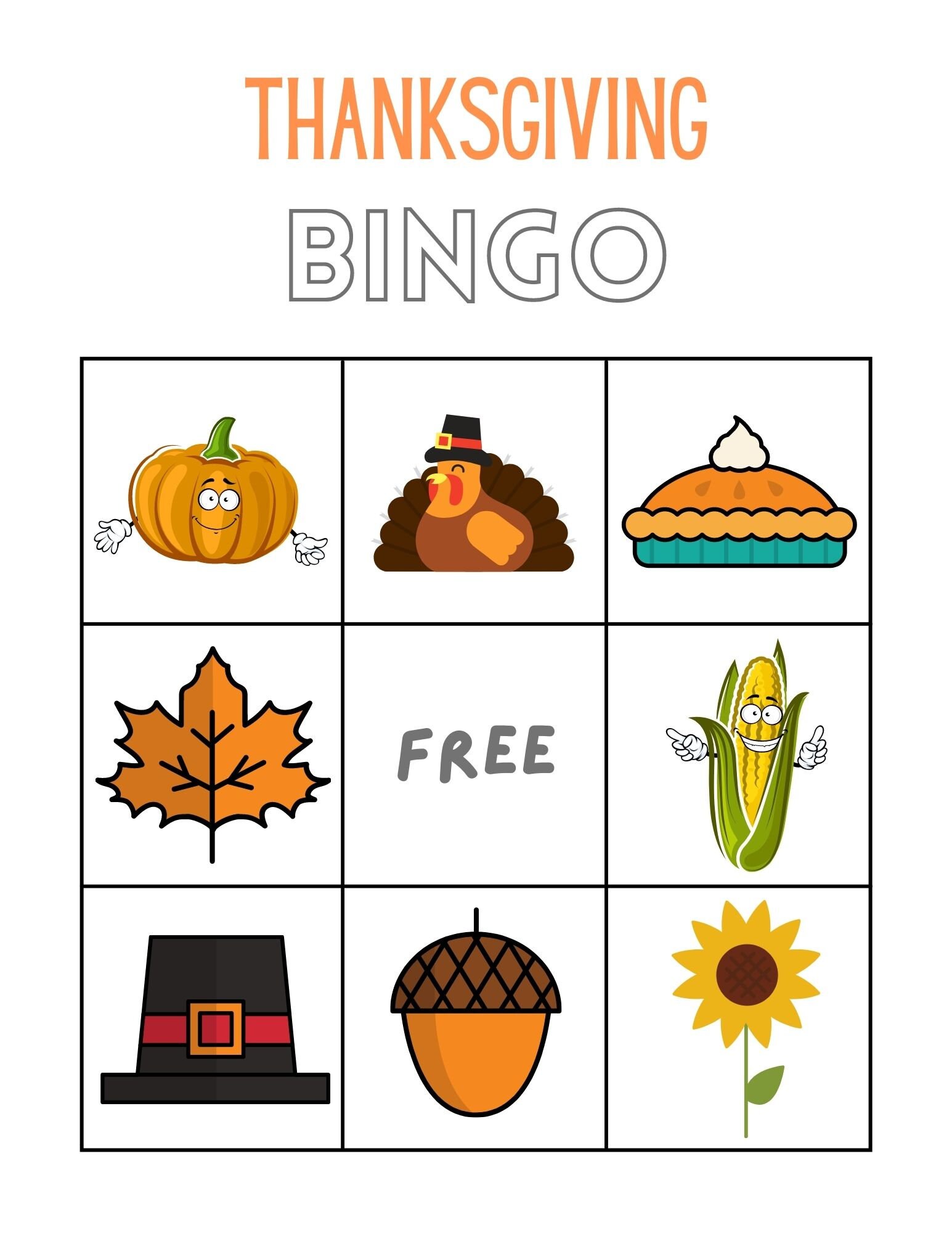 THANKSGIVING Bingo for Kids (digital Download Available to Print) - Etsy