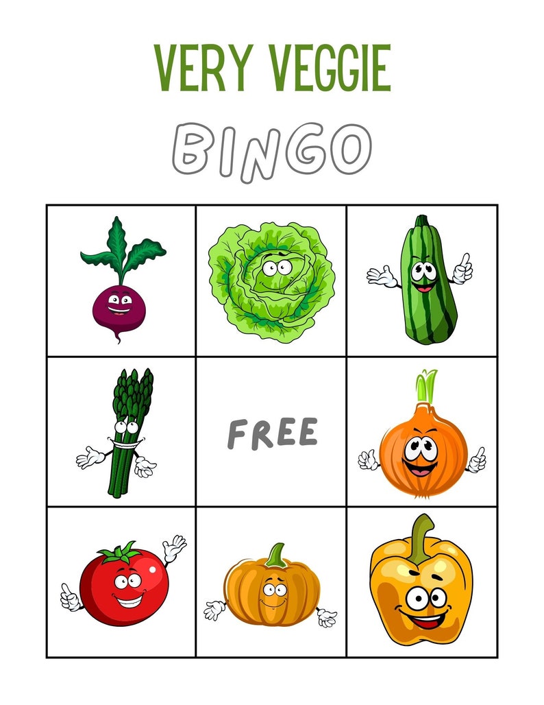 Very Veggie Bingo for Kids (digital Download Available to Print) - Etsy