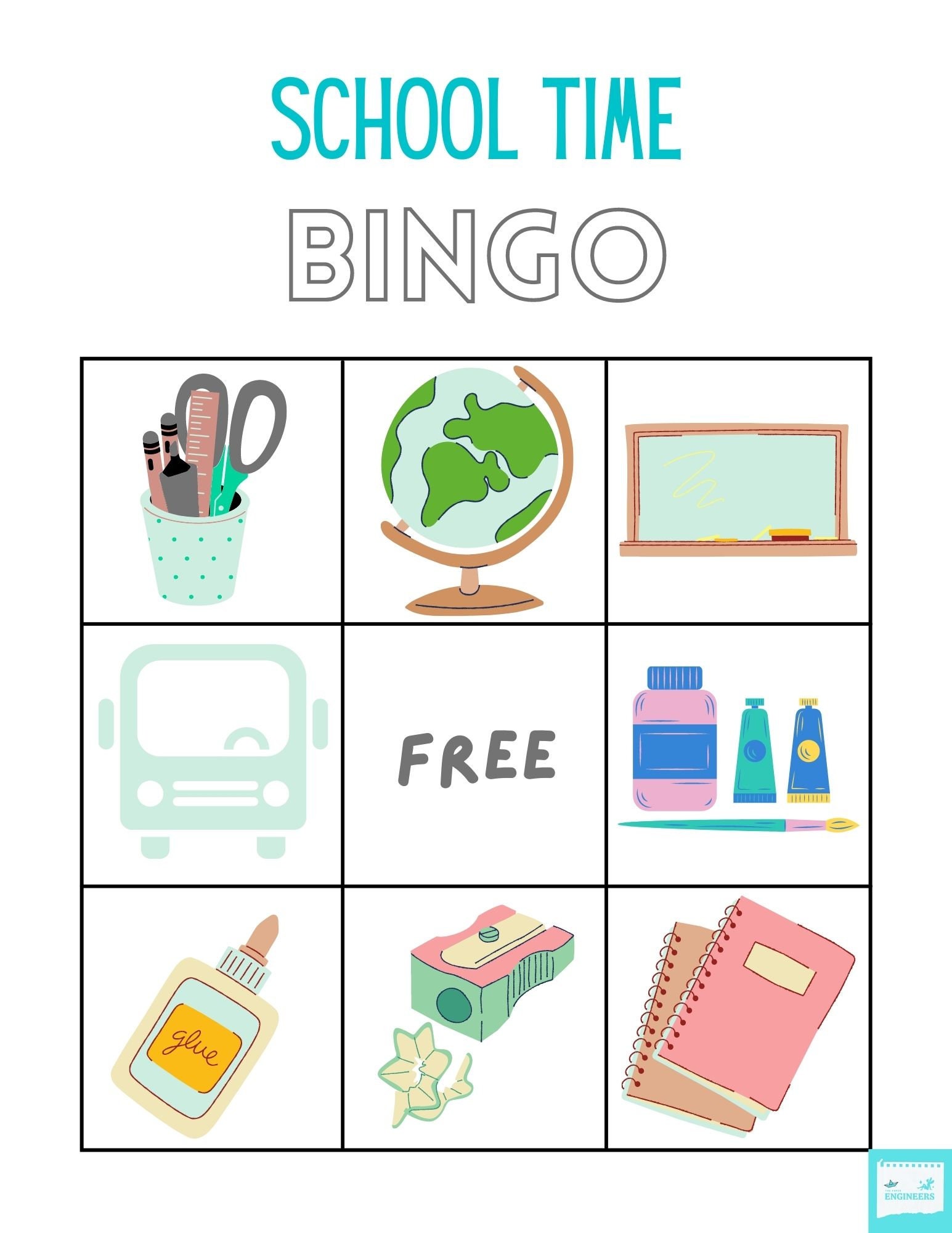 SCHOOL TIME Bingo for Kids of ALL Ages (digital Download Available to ...