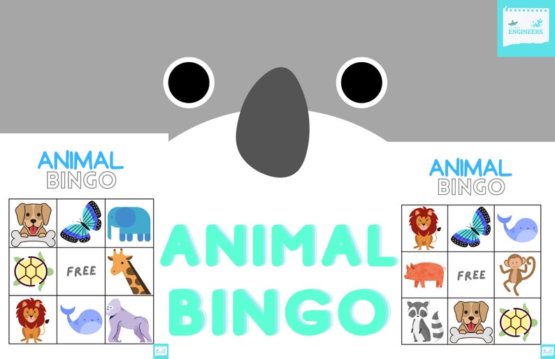 ANIMAL Bingo for Kids of ALL Ages (digital Download Available to Print ...