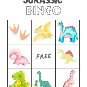 JURASSIC Bingo for Kids of ALL Ages (digital Download Available to ...