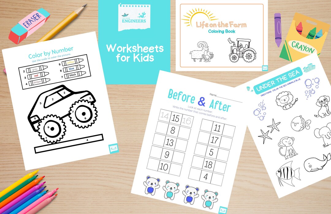 Worksheets for Kids Packet (digital Download) - 8 Worksheets + 11 ...