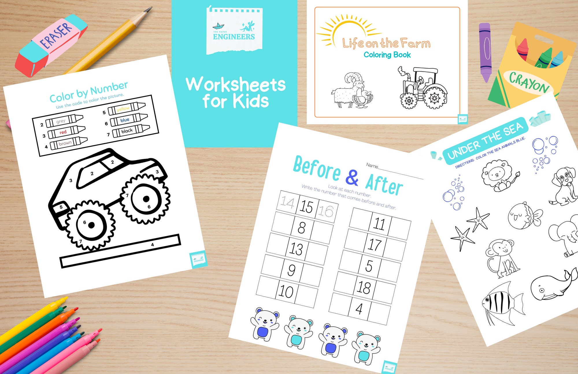Worksheets for Kids Packet (digital Download) - 8 Worksheets + 11 ...