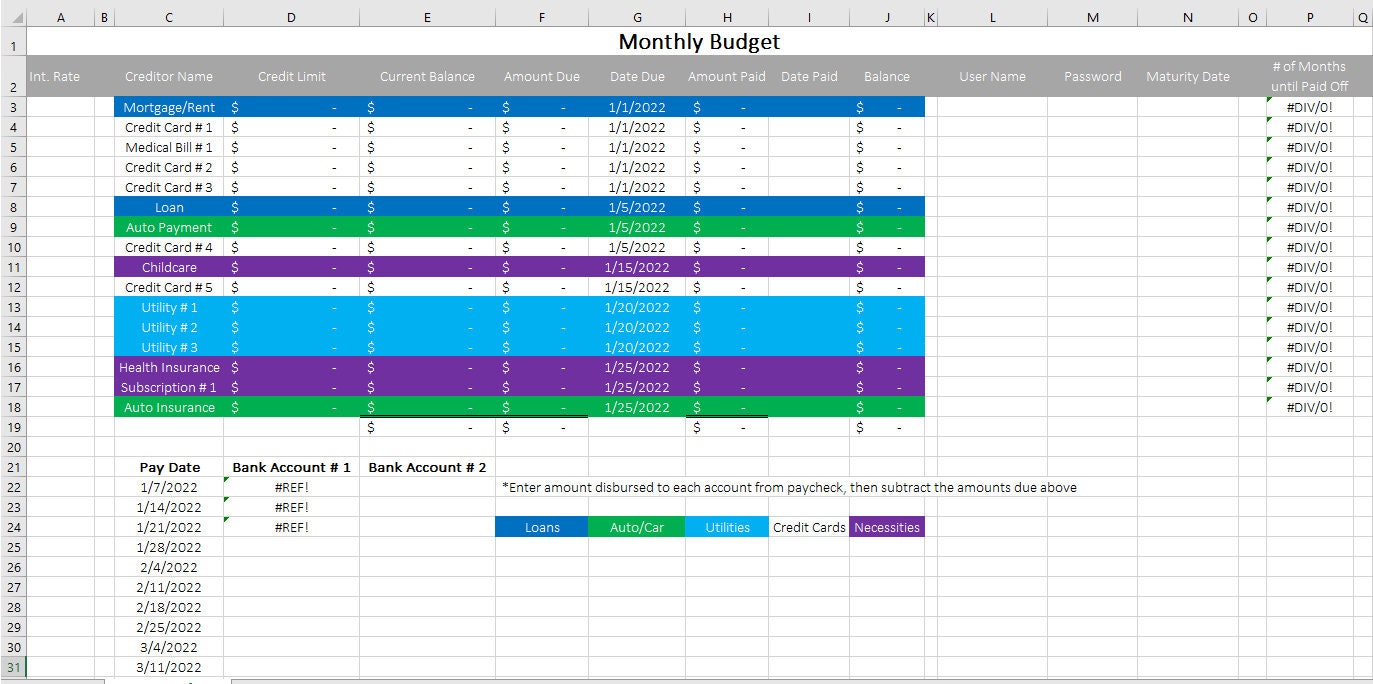 Annual Budget Template in Excel With Pre-populated Formulas - Etsy