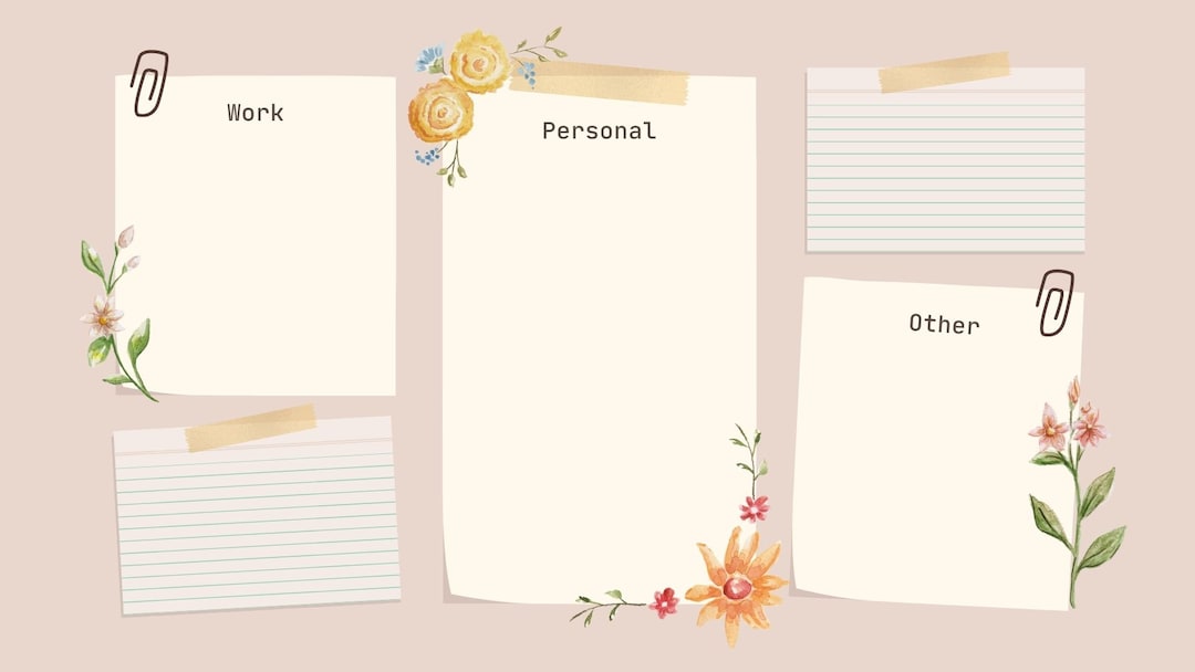 Floral Desktop Organizer - Digital Download Background for Computer - Etsy