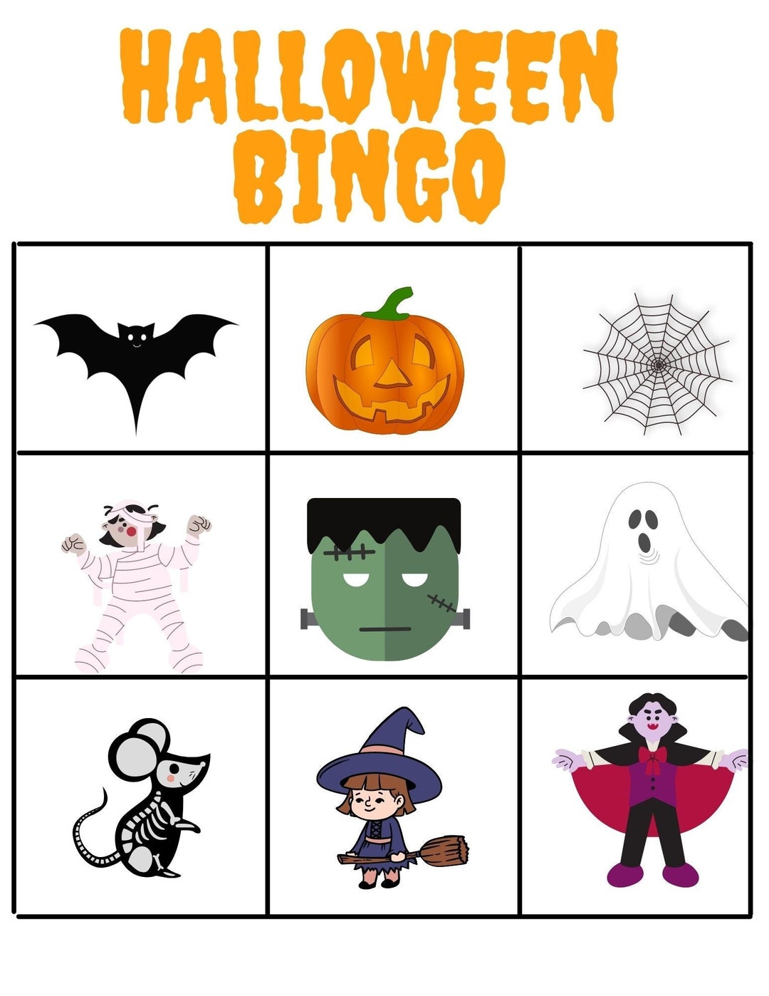 Halloween Bingo for Kids - Etsy