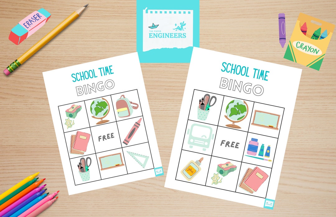 SCHOOL TIME Bingo for Kids of ALL Ages (digital Download Available to ...