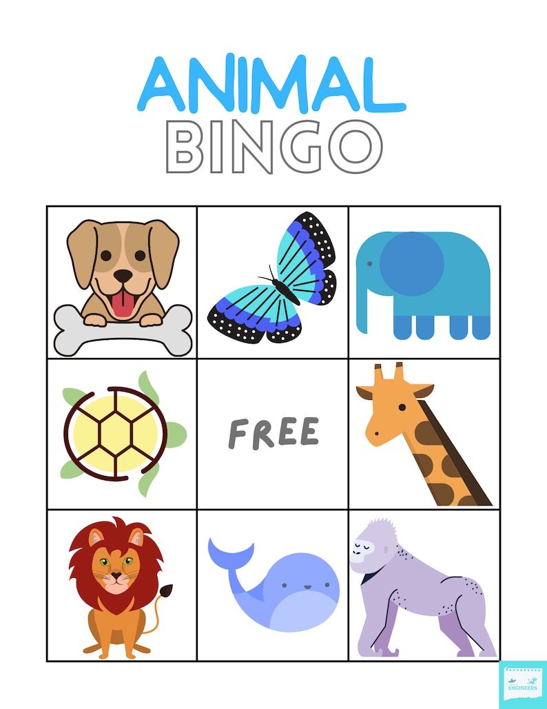 ANIMAL Bingo for Kids of ALL Ages (digital Download Available to Print ...