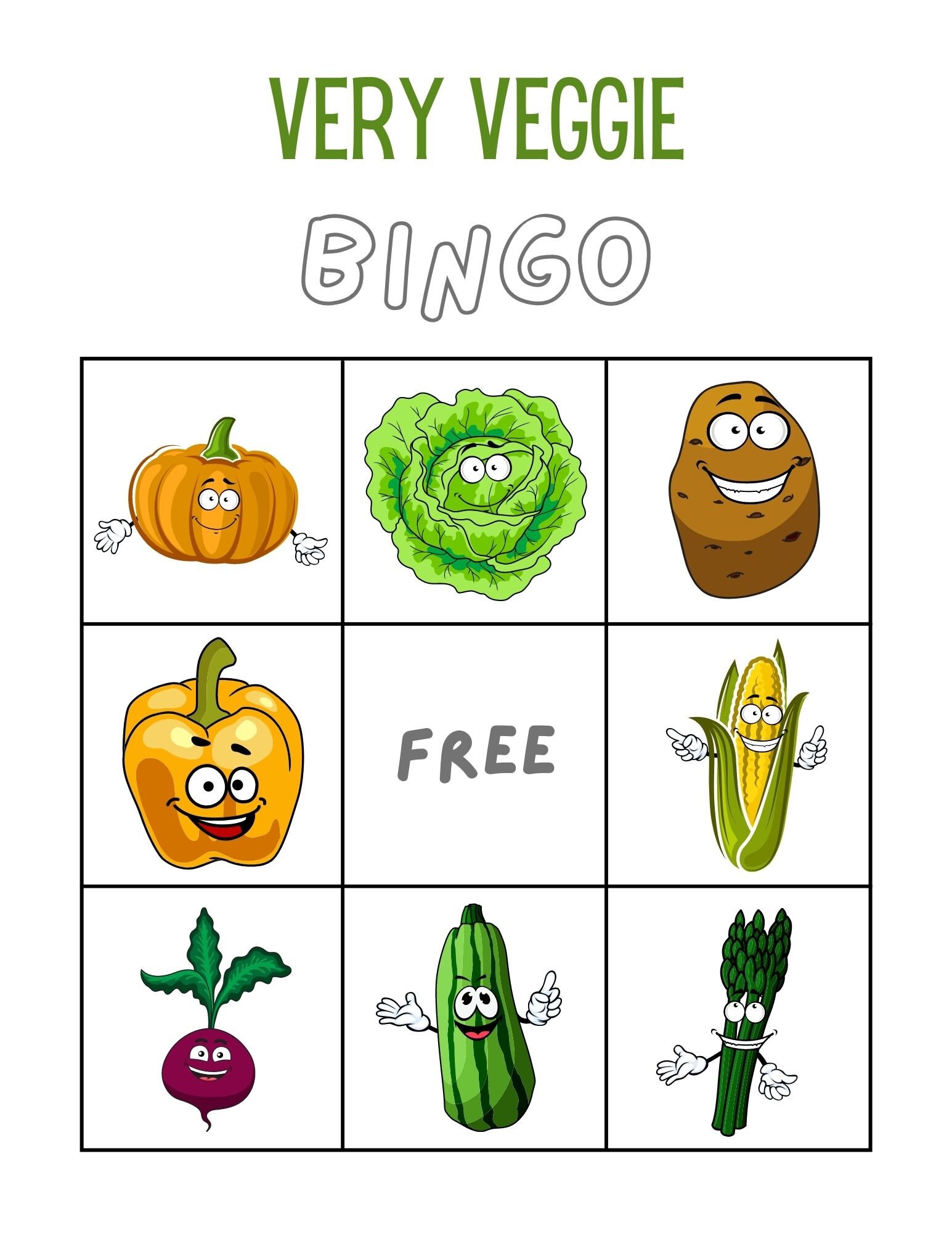 Very Veggie Bingo for Kids (digital Download Available to Print) - Etsy