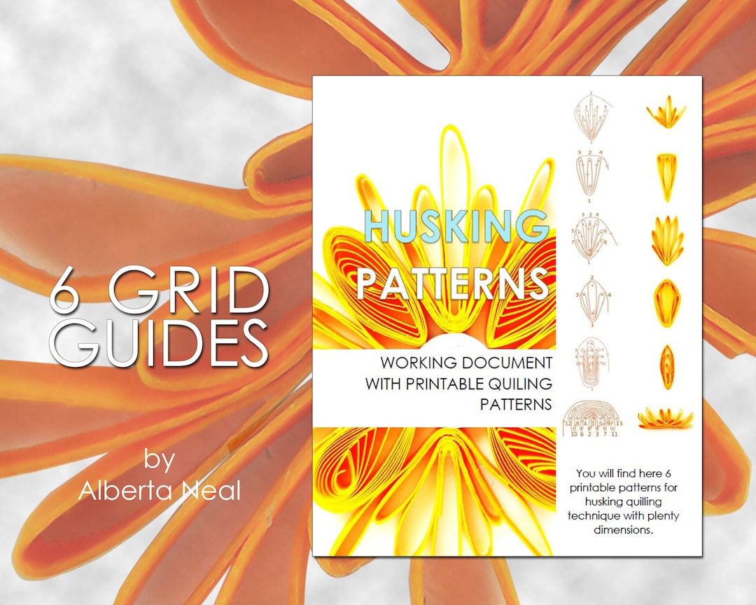 Quilling Husking Technique Patterns – 6 Printable Designs (PDF Pattern ...