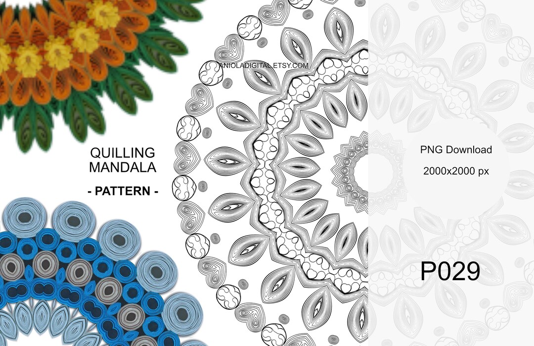 Quilling Mandala PNG Download Pattern P029 - Etsy