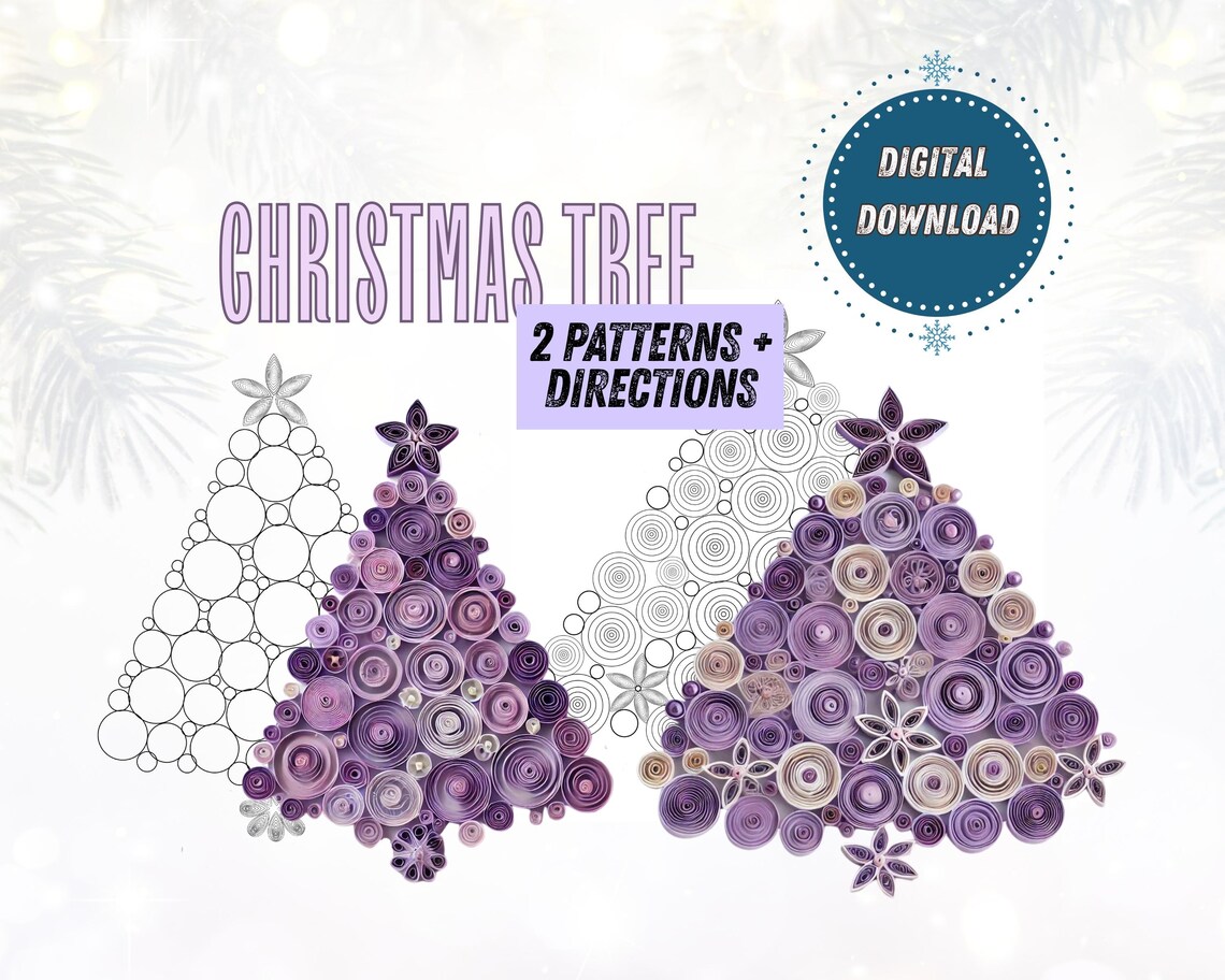 Quilled Christmas Tree Template, DIY Paper Decoration (digital Download ...