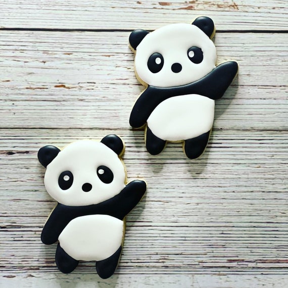 Panda Bear Cookies Panda Cookies Sugar Cookies Animal - Etsy