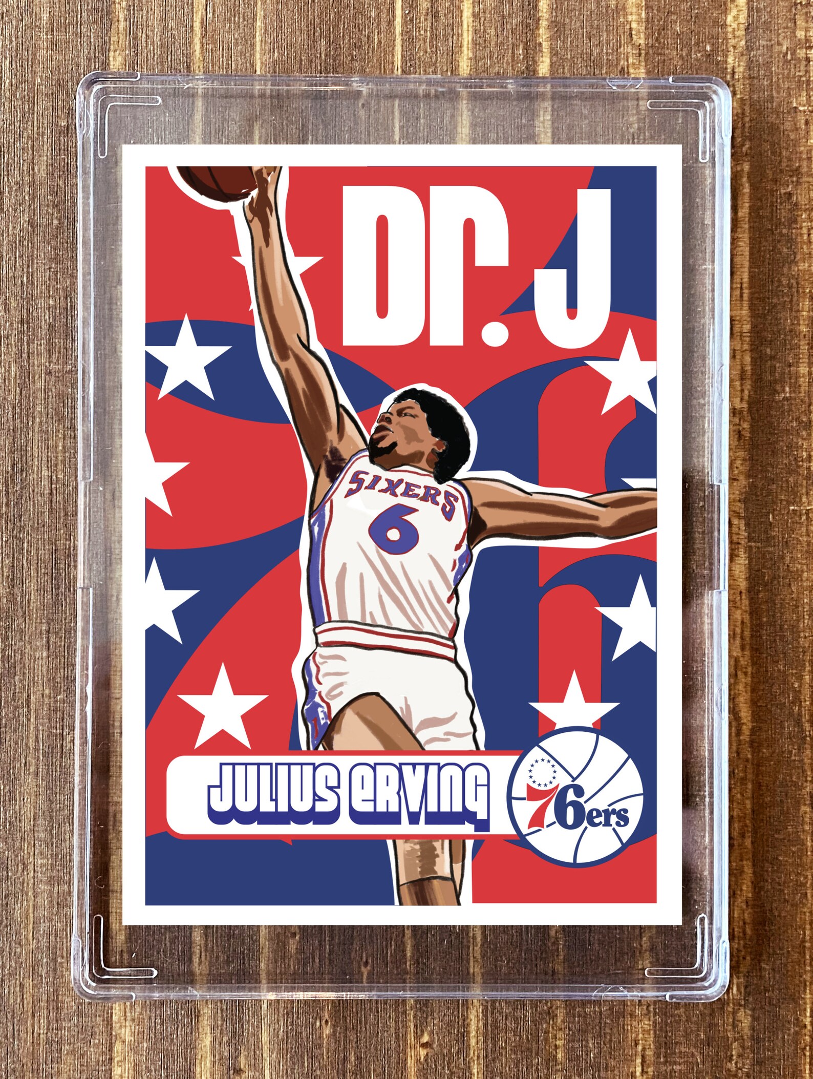 Dr. J Julius Erving Custom Illustration Art Card - Etsy