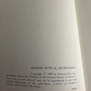 Modern Optical Engineering First Edition - Etsy