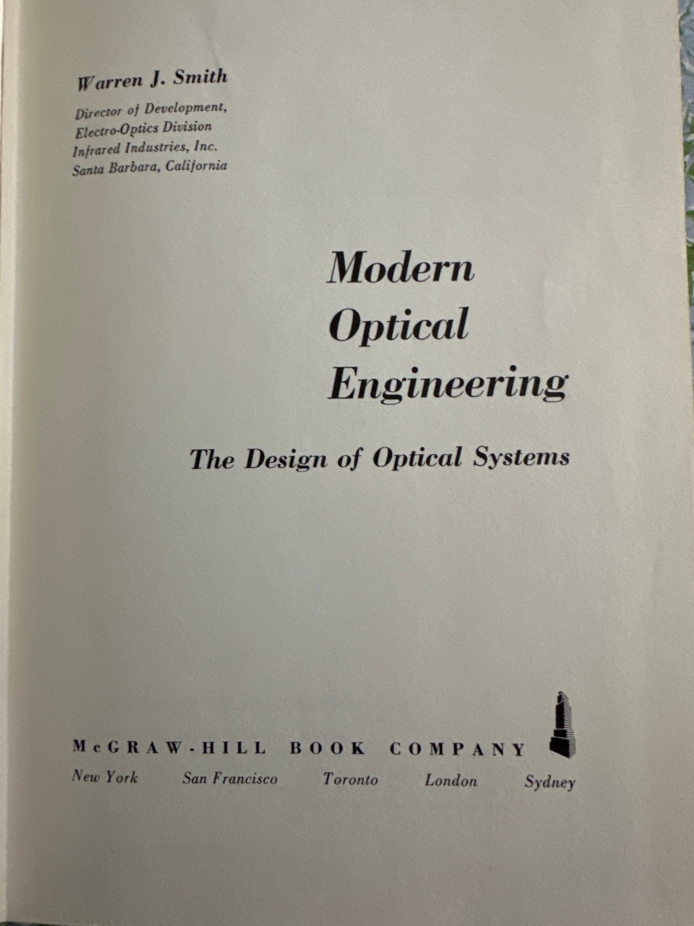 Modern Optical Engineering First Edition - Etsy
