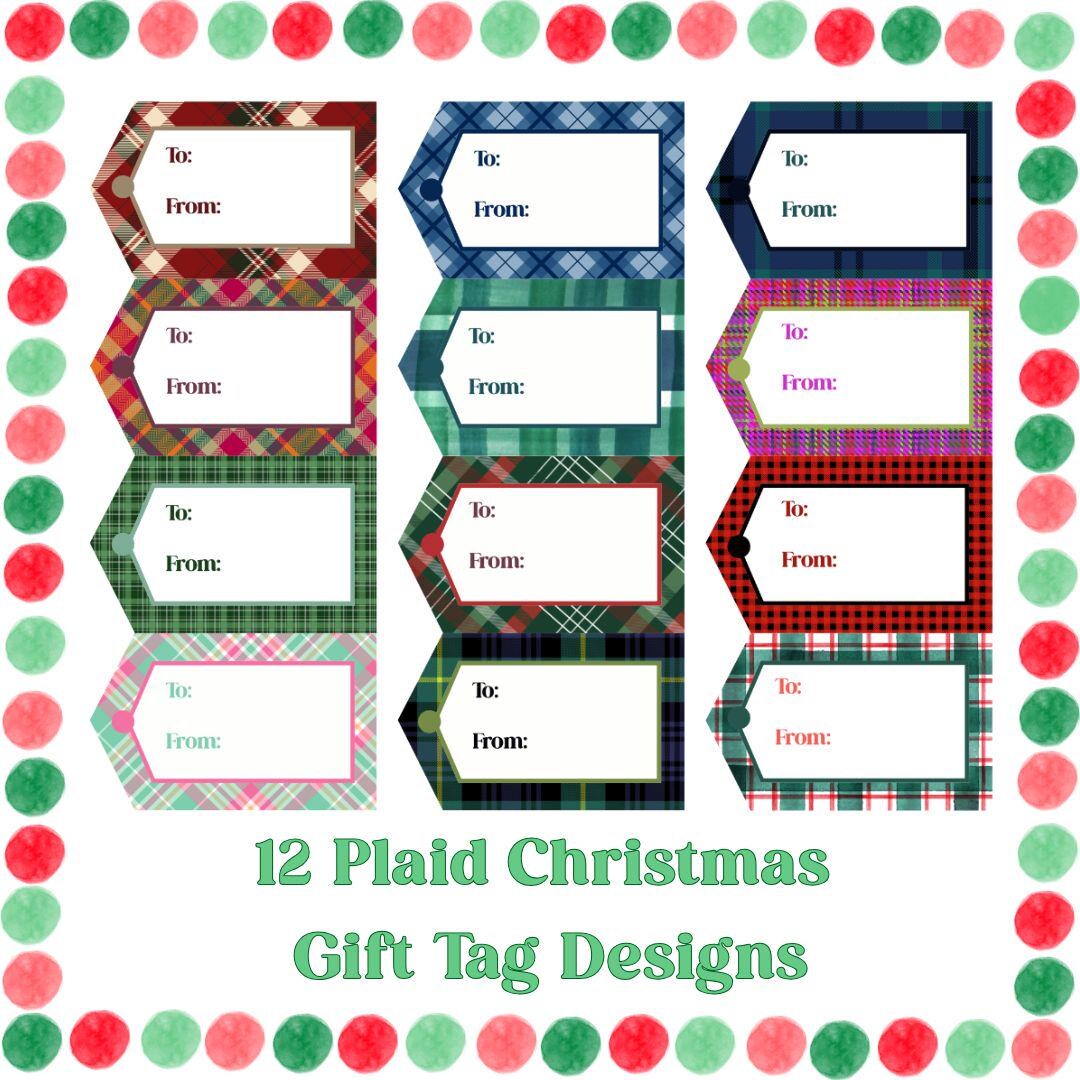 12 Plaid Traditional Preppy Tags Digital Download - 156 Tags in One ...