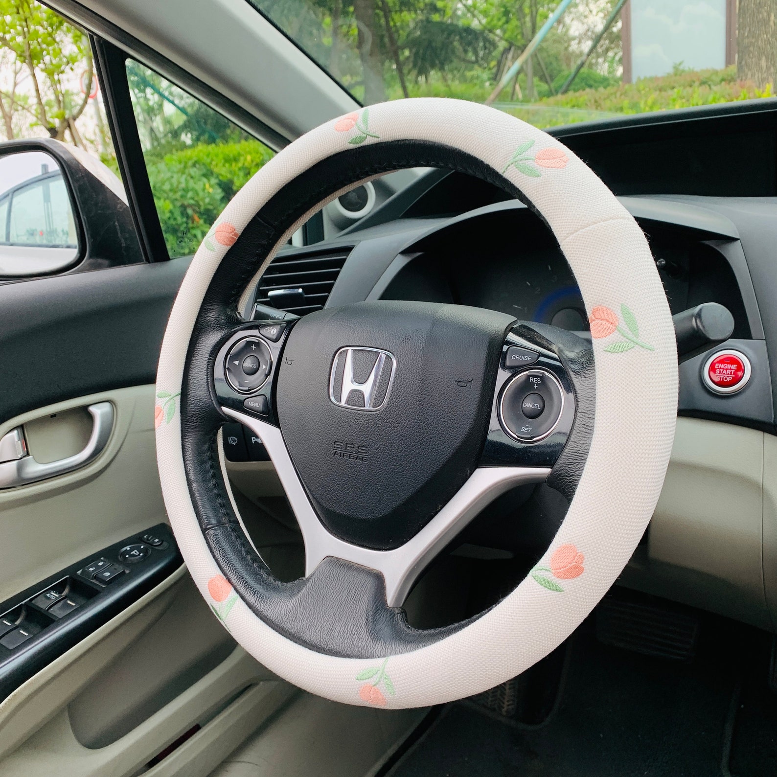 Steering Wheel Cover Cute Tulip Flower for Women Kawaii Leaf - Etsy