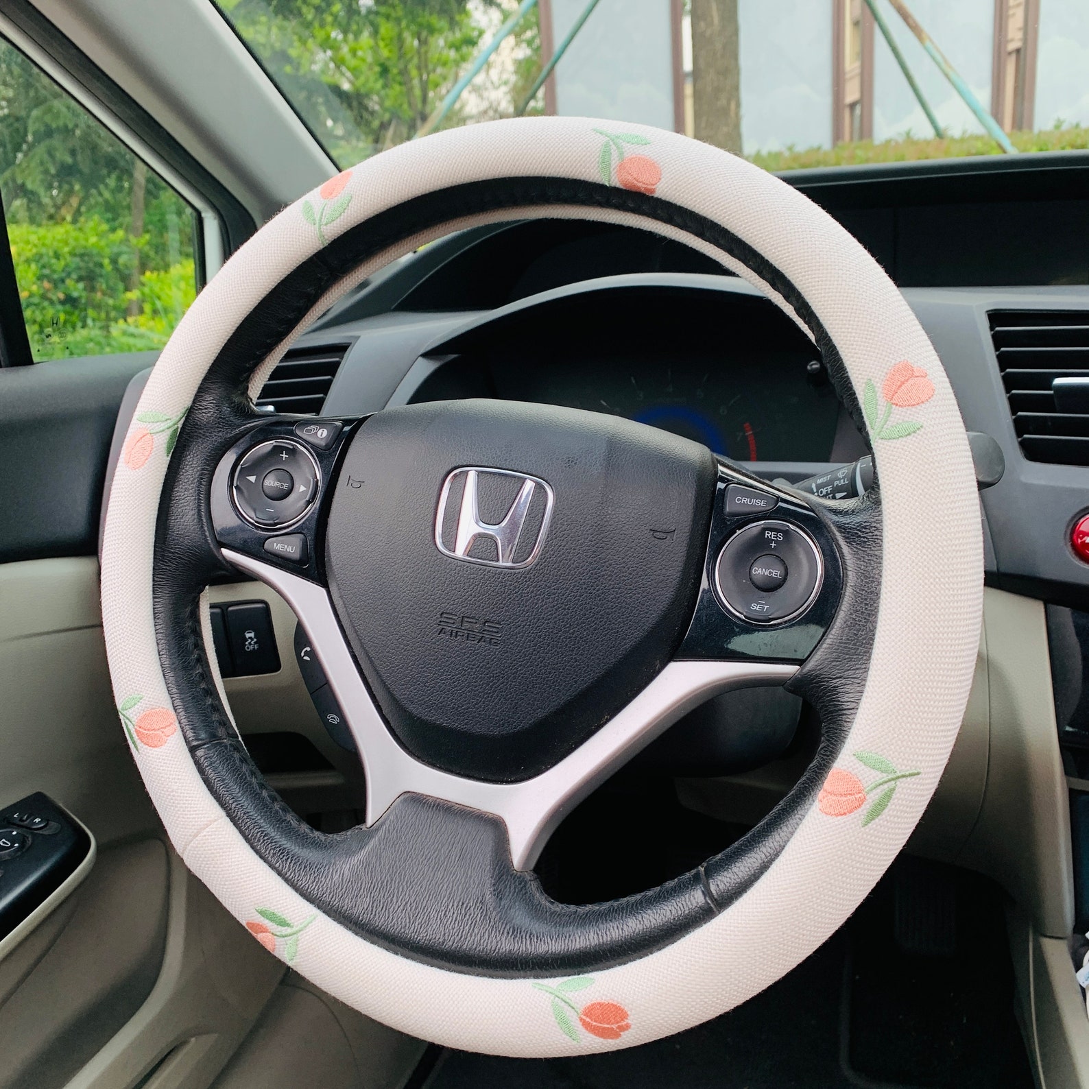 Steering Wheel Cover Cute Tulip Flower for Women Kawaii Leaf - Etsy