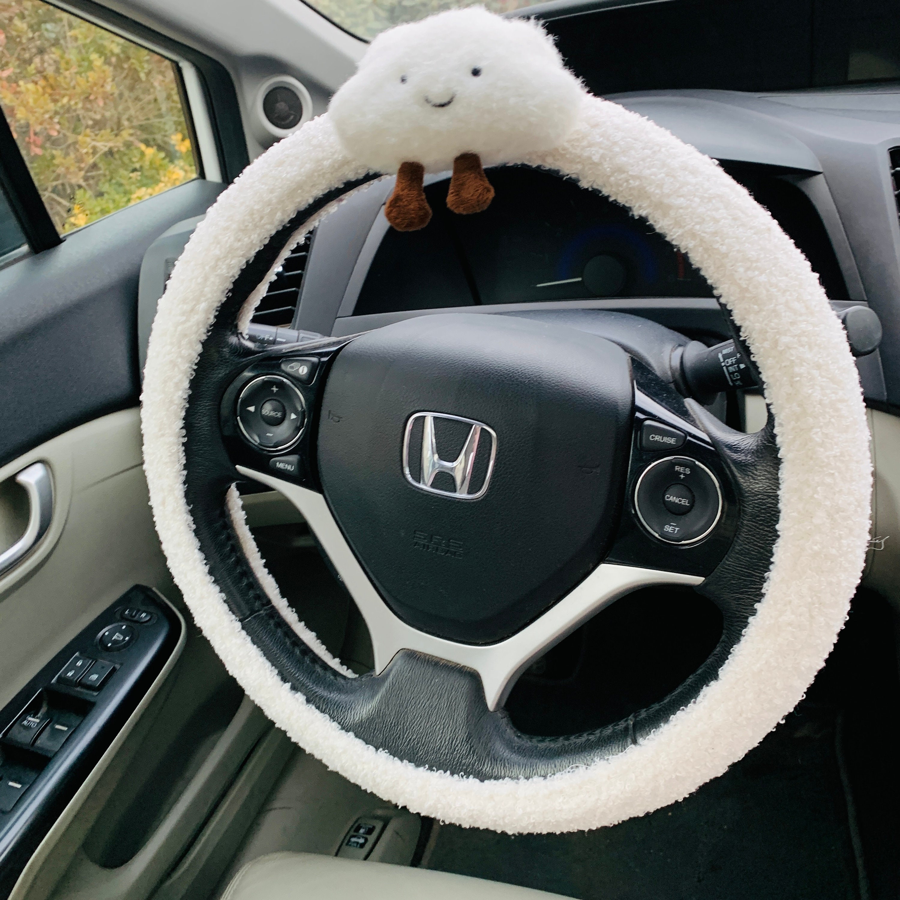 Steering Wheel Cover Cute Smiley Cloud for Women Kawaii Leaf - Etsy UK