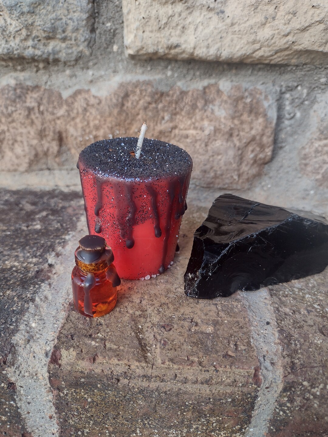 Red and Black Votive Reversible Candle With Reversible Oil Set - Etsy