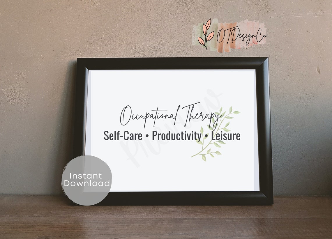 Occupational Therapy Poster Self Care Productivity Leisure - Etsy