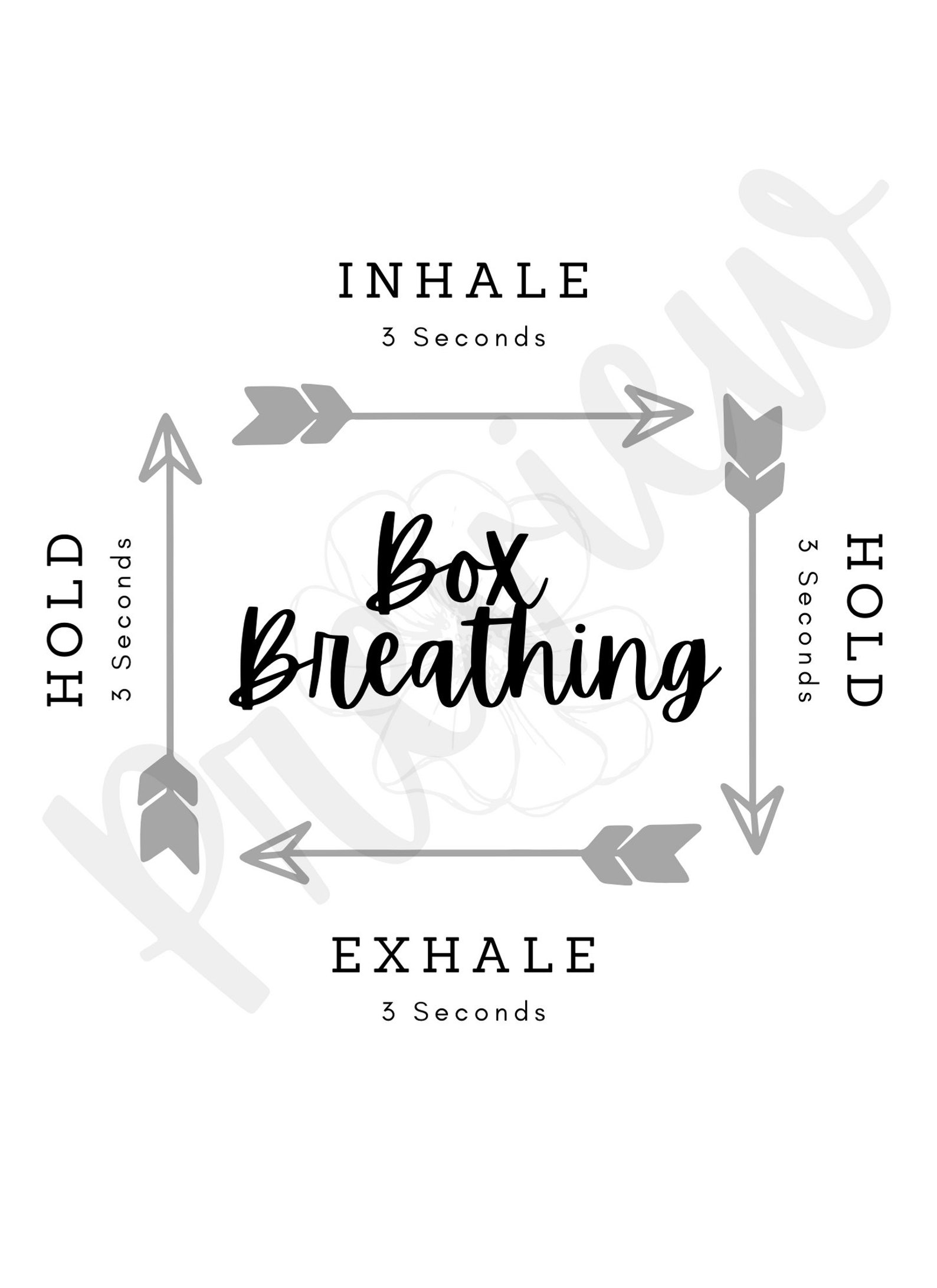 Box Breathing Therapy Print PDF Coping Skills Printable | Etsy