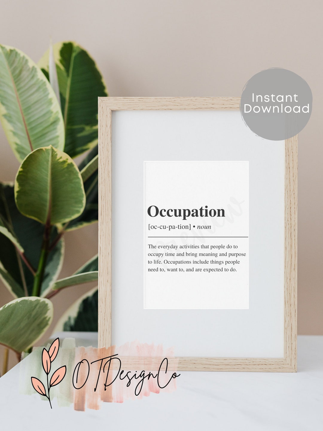 Occupational Therapy Poster Occupation Definition Office Decor PDF ...