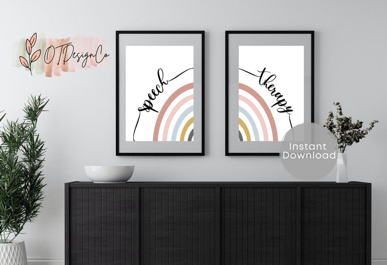 Speech Therapy Speech Language Pathology ST Wall Office Decor Rainbow ...