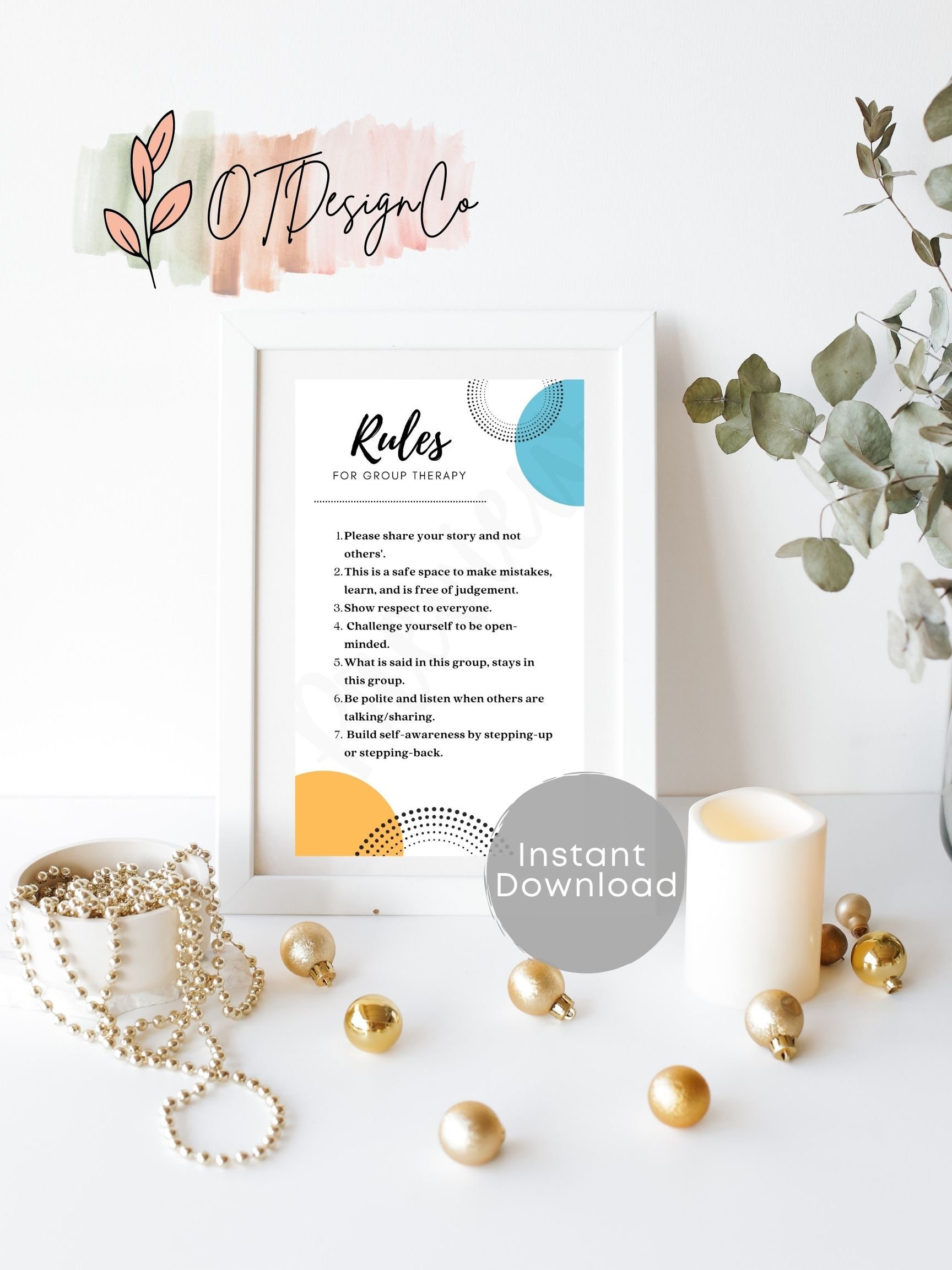 Group Therapy Poster Counsellor Therapist Mental Health Printable ...