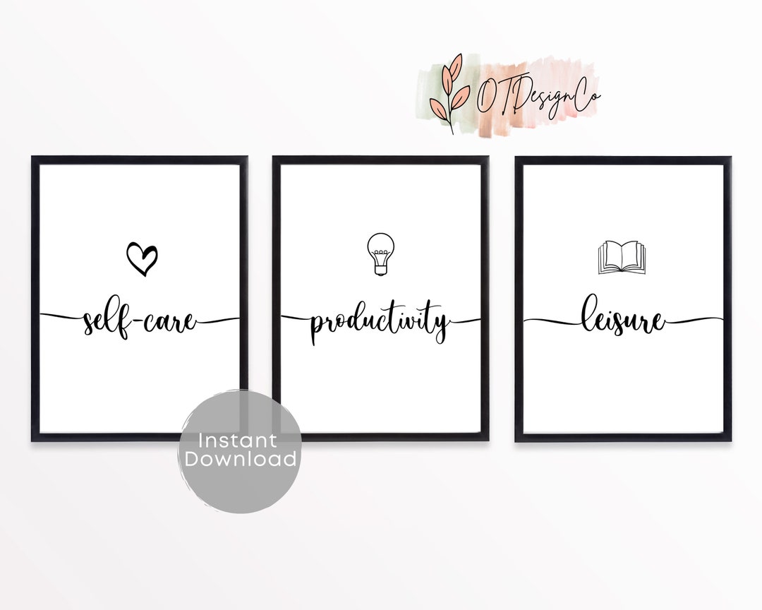 Occupational Therapy Poster Bundle Self-care Productivity Leisure ...