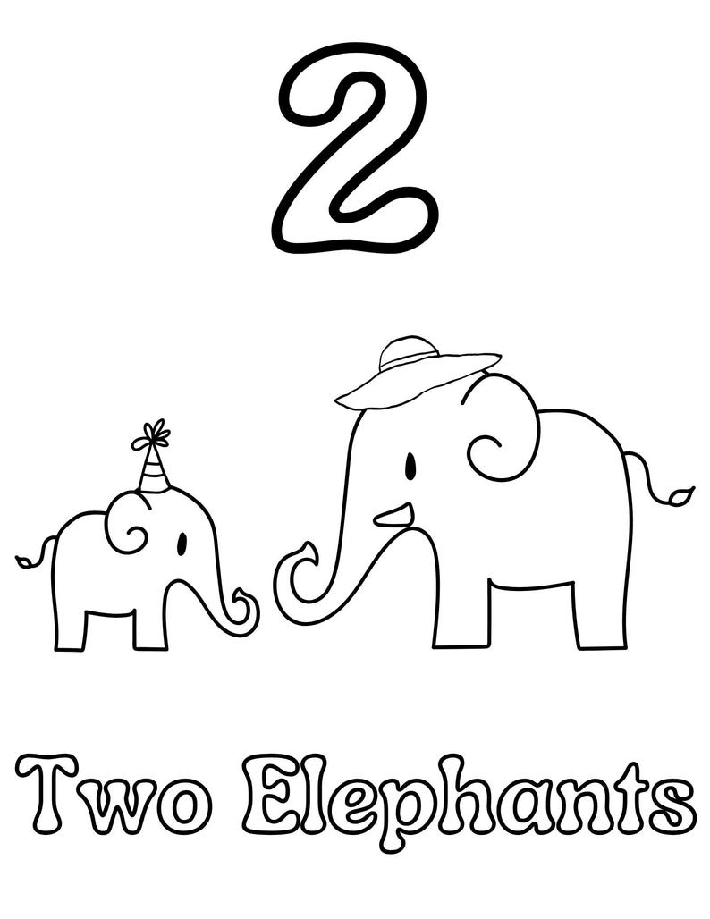 Simple Numbers 1-10 Coloring Pages for Kids - Etsy