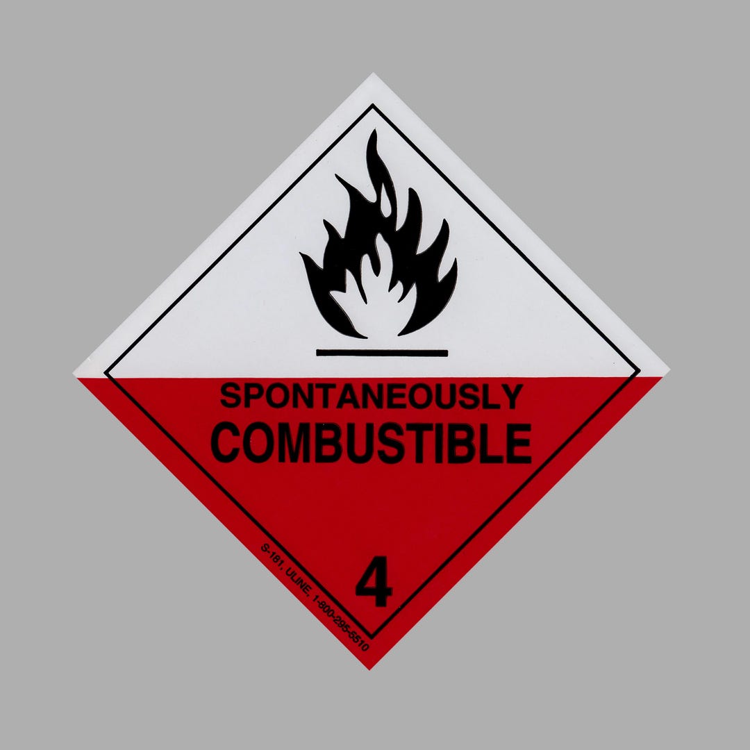 Spontaneously Combustible Decal 4"x4" | Made in USA | Dot ...