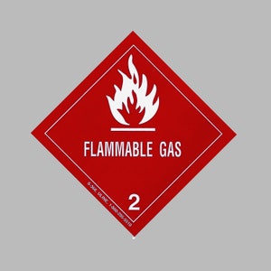Flammable Gas Decal 4x4 Made in USA Dot Transportation Hazard Sticker ...
