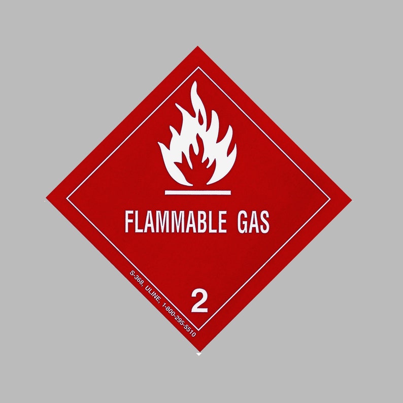 Flammable Gas Decal 4"x4" | Made in USA | Dot Transportation Hazard ...