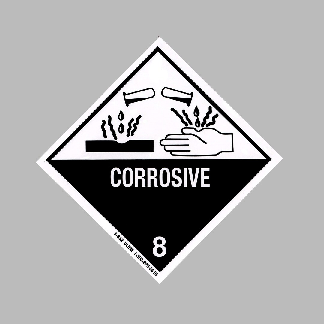 Corrosive Decal 4"x4" | Made in USA | Dot Transportation Hazard Sticker ...