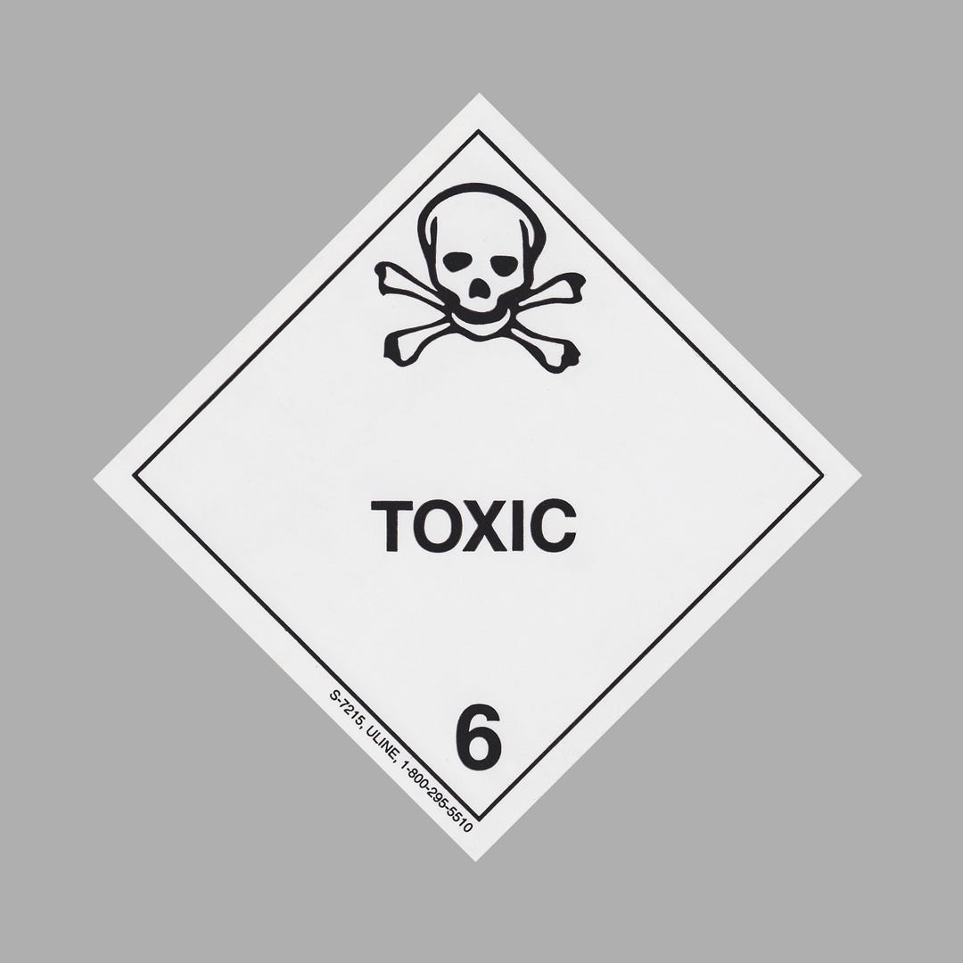 TOXIC Decal 4"x4" | Made in USA | Dot Transportation Hazard Sticker ...