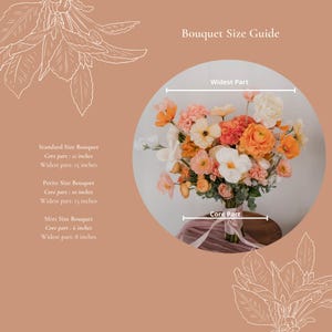 Peach, Bright Orange, Coral Natural Style Bridal Bouquet, Bridesmaids ...