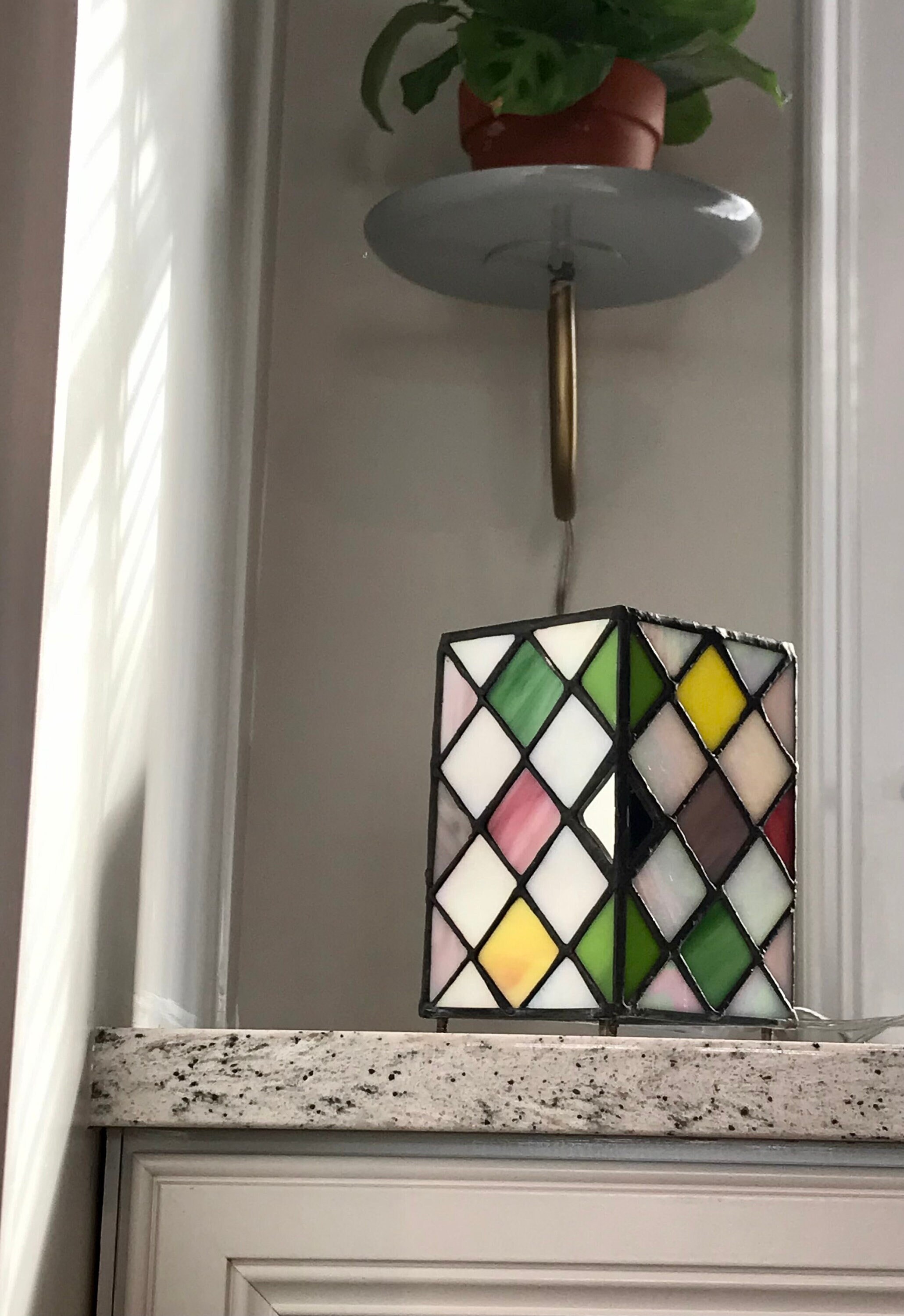 Harlequin Stained Glass Lamp - Etsy