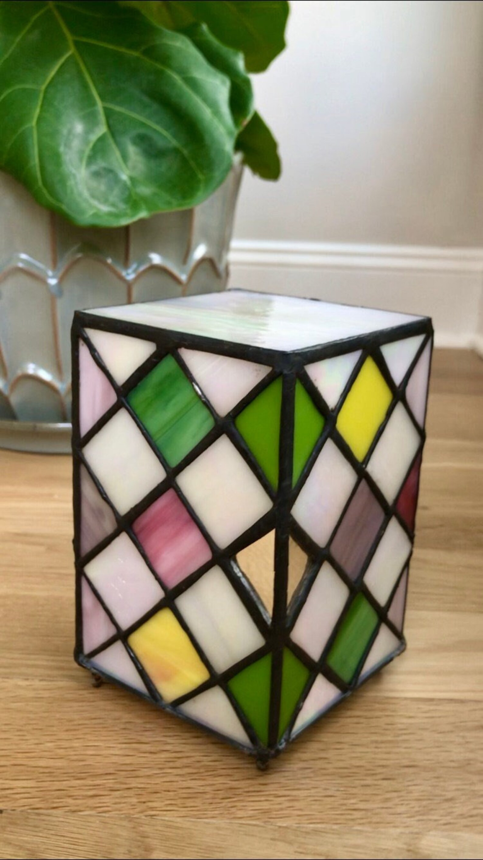 Harlequin Stained Glass Lamp - Etsy