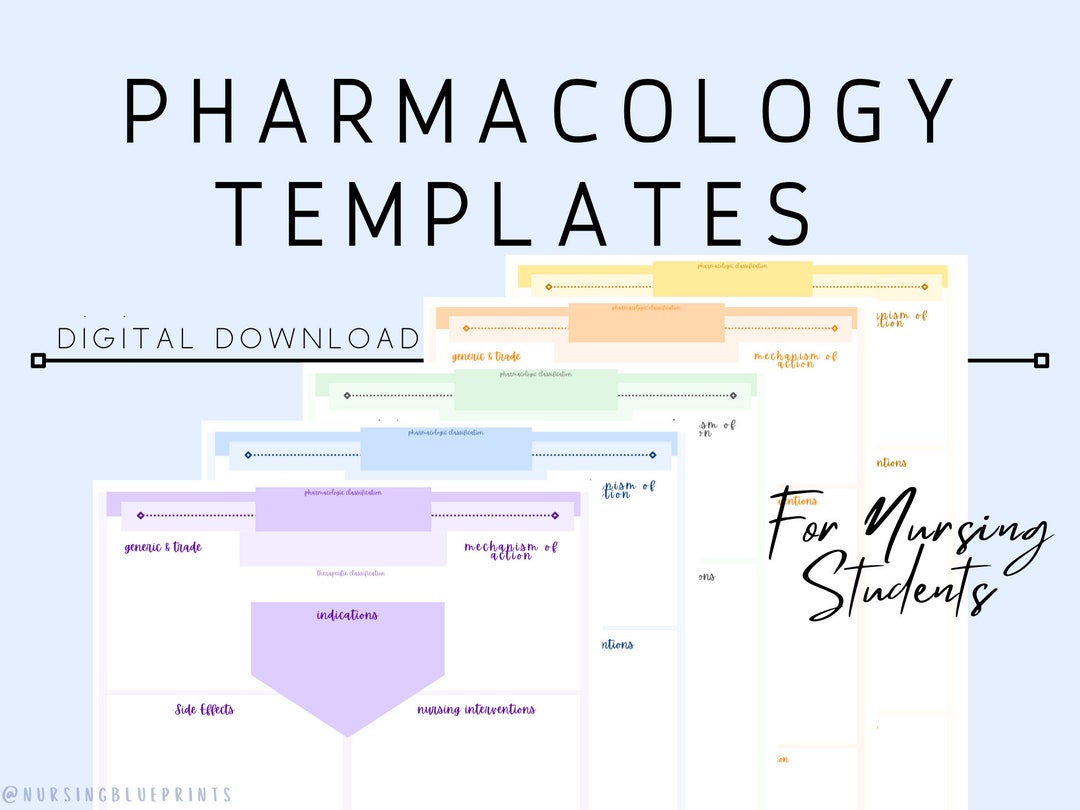 Pharmacology Study Templates - Etsy