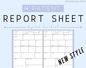 4 Patient Report Sheet - Etsy